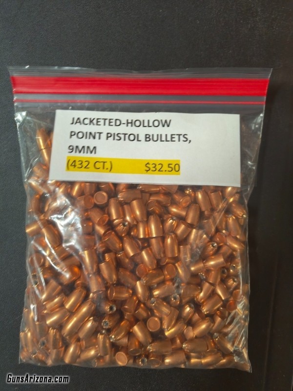JACKETED HOLLOW POINT 9MM BULLETS (432 COUNT) | Reloading | Peoria ...