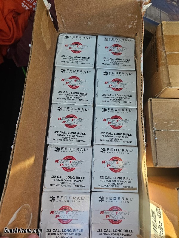 Federal Range Target .22 Cal Long Rifle 5000 Round Case. 40 Grain Round ...