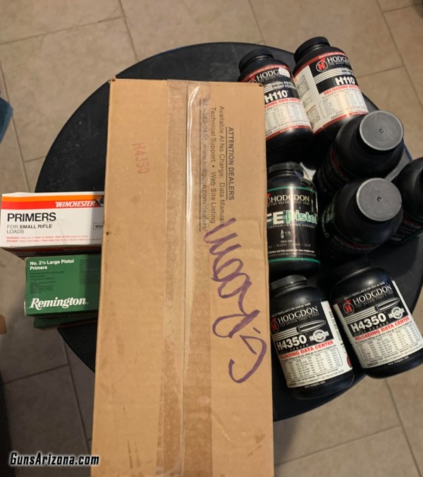 Primers + Powder Small Rifle Primers, Large Pistol, H4350, CFE Pistol ...