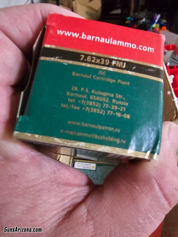 Barnaul 7.62x39 Steel Case Non-Corrisive ammo. These are 500 Round ...