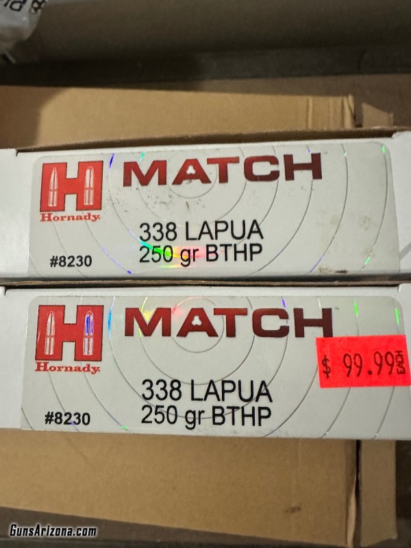 338 Lapua Hornady 250gr. Boat Tail Hollow Point Ammo | Ammunition ...