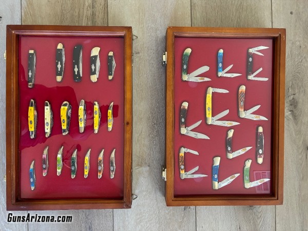 Knives in wood & glass display case | Blades | Phoenix | Guns Arizona ...